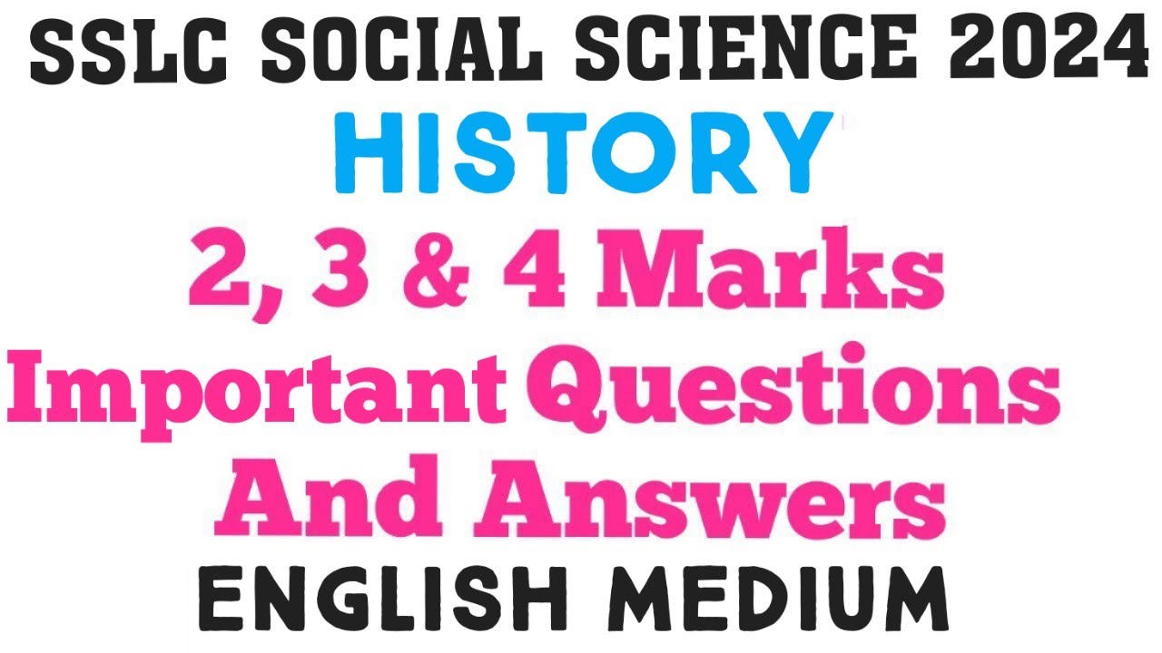 SSLC SOCIAL SCIENCE 2024 IMPORTANT QUESTIONS AND ANSWERS FOR ENGLISH ...