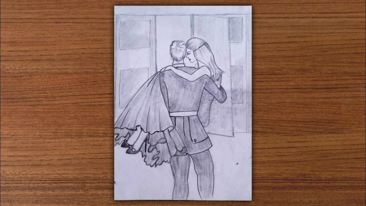 How To Draw A Romantic Couple // Couple Drawing - YouTube
