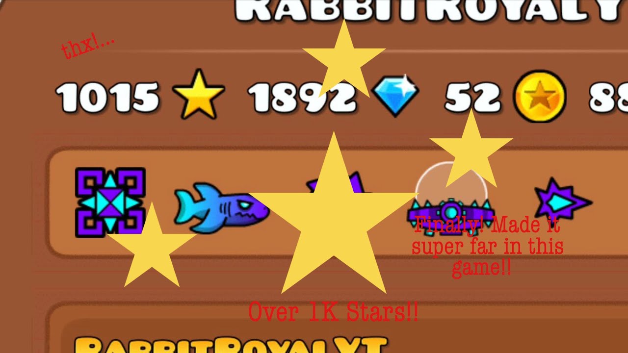 Over 1,000 Stars! (Geometry Dash) - YouTube