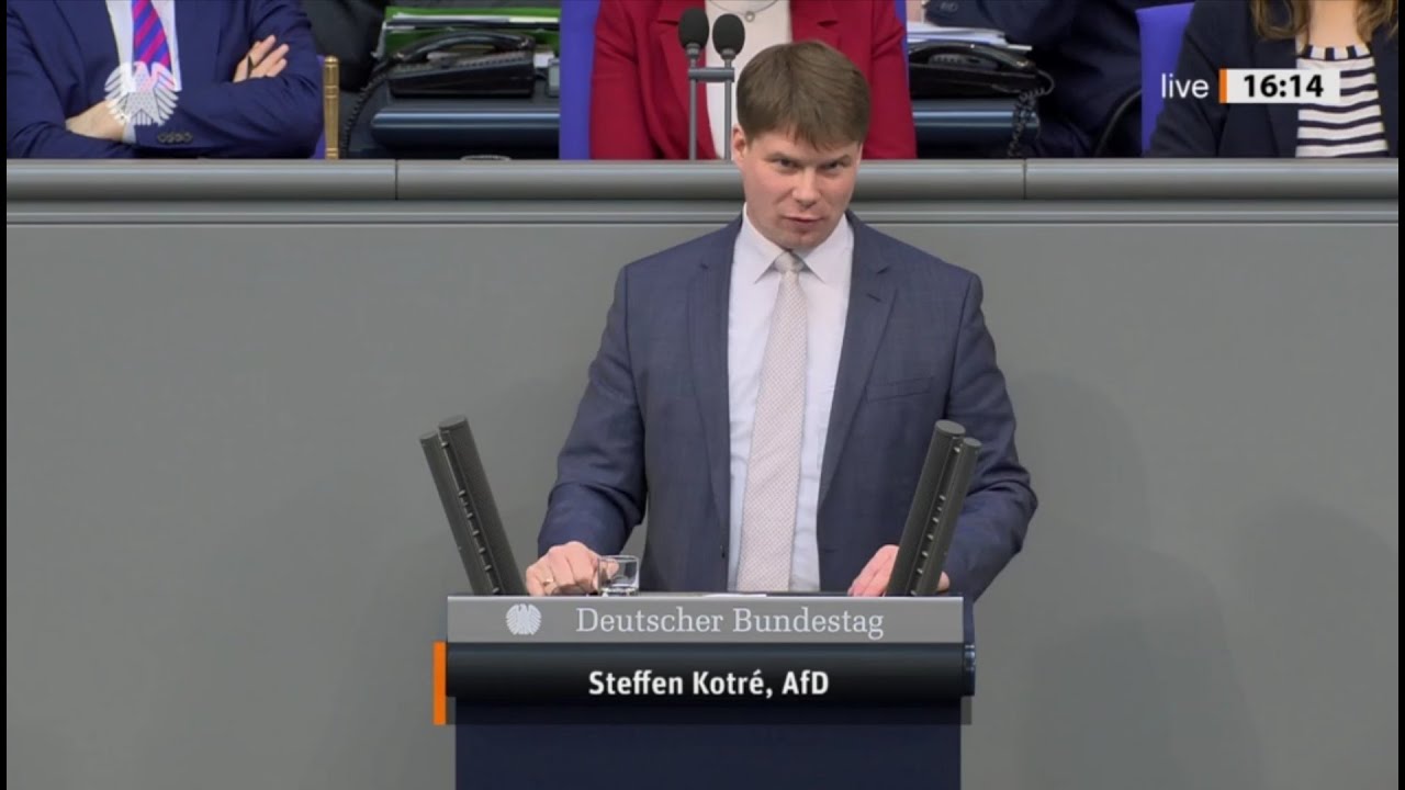 AKTUELL : REDE STEFFEN KOTRÉ ( AFD ) AM 17.MÄRZ IM DEUTSCHEN BUNDESTAG ...