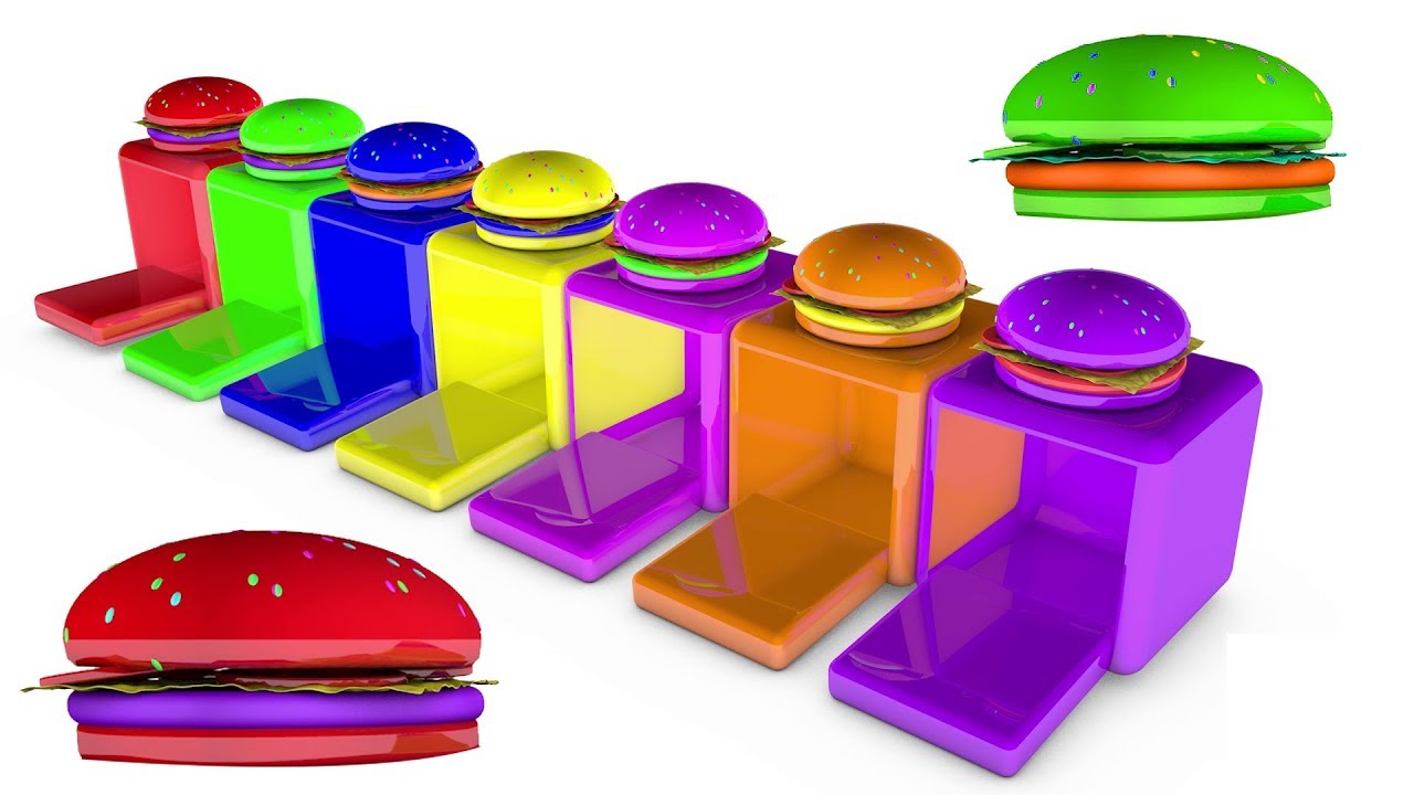 Learning Colors for Children with Unbox Color burgers, Kids Toddlers ...
