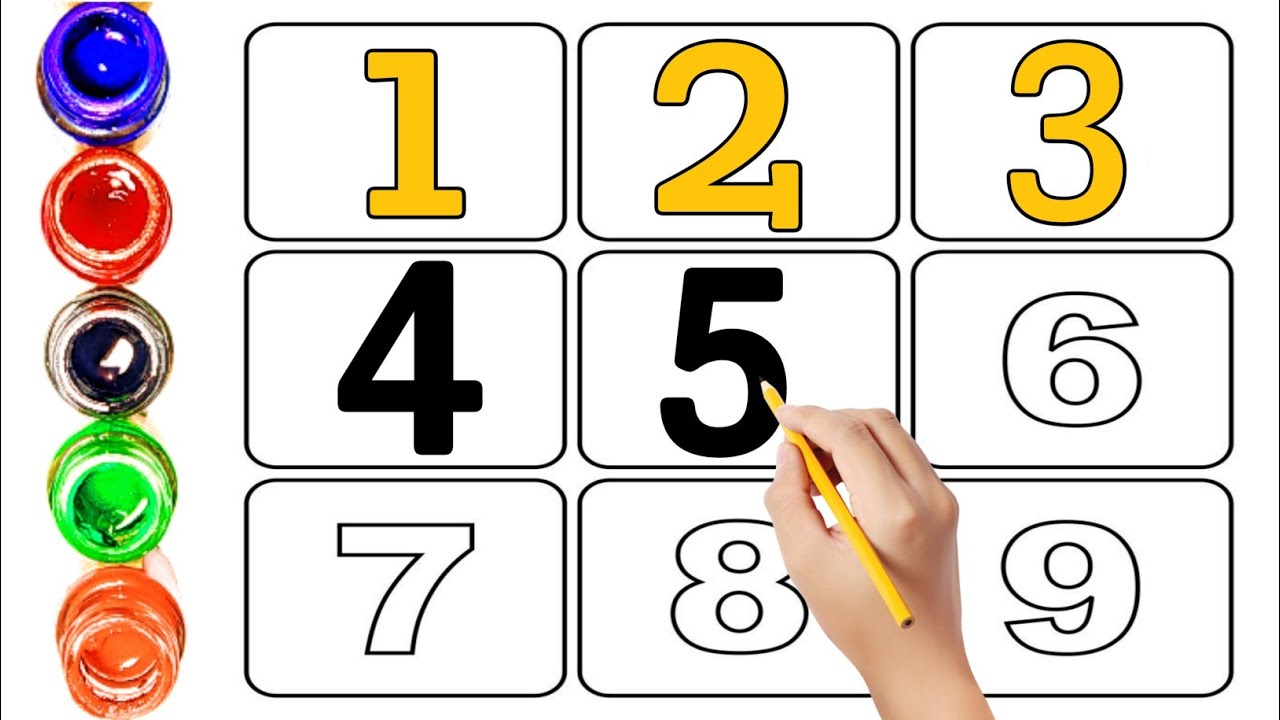 Counting Numbers | write and read numbers | 123 learning for kids | 1-9 ...