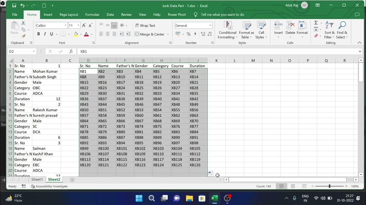 How to solve junk data in Excel - Transpose Data Excel - solo gyan ...