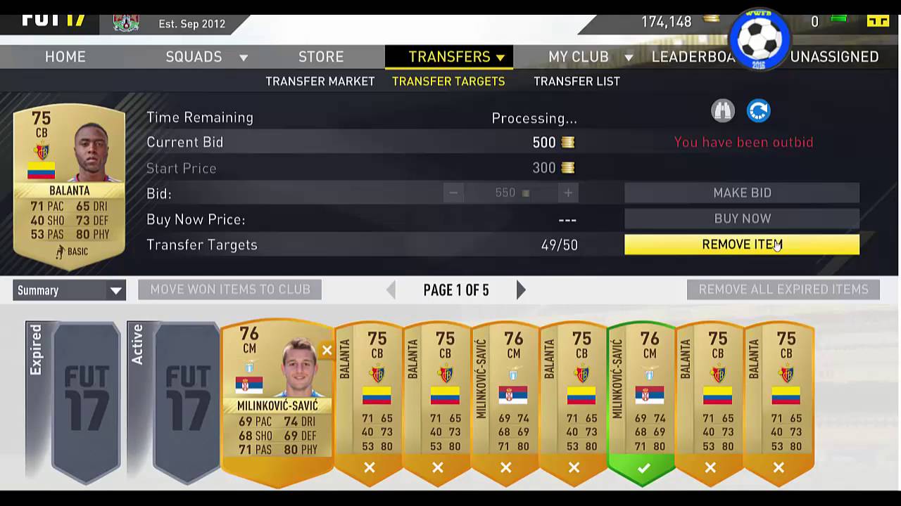 FIFA 17 Ultimate team trading mass bidding method! #9 BEST PROFIT BEST ...
