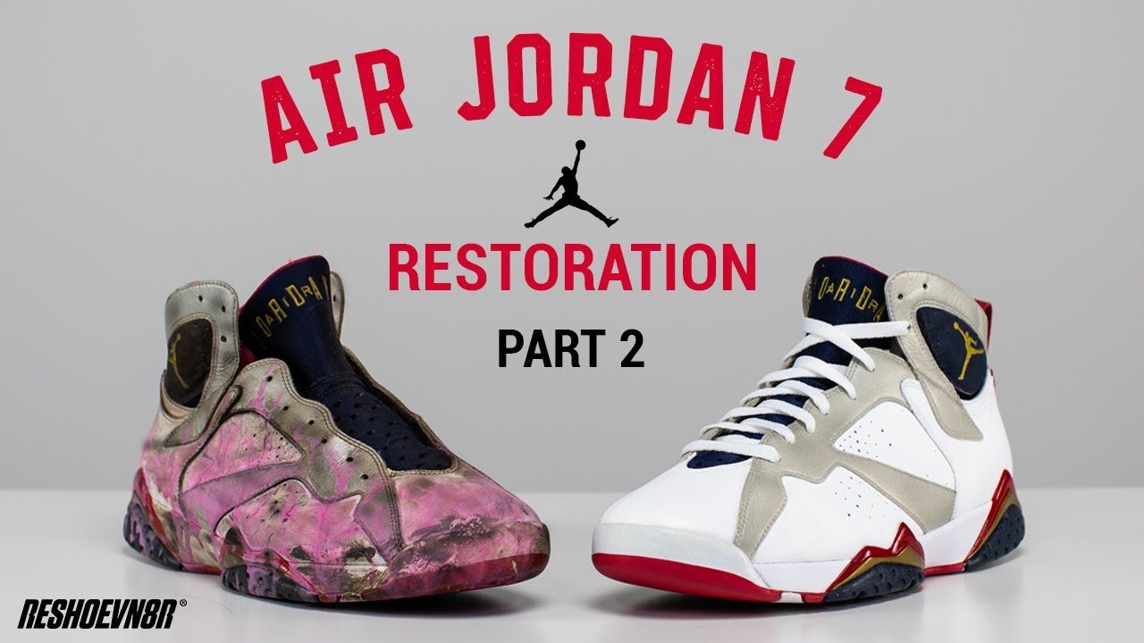 Vick Almighty Restores BEAT Jordan 7 Olympics w/ Reshoevn8r PART 2 ...