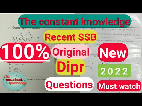 LATEST SSB ORIGINAL DIPR OIR QUESTIONS | ssb oir preparation ...