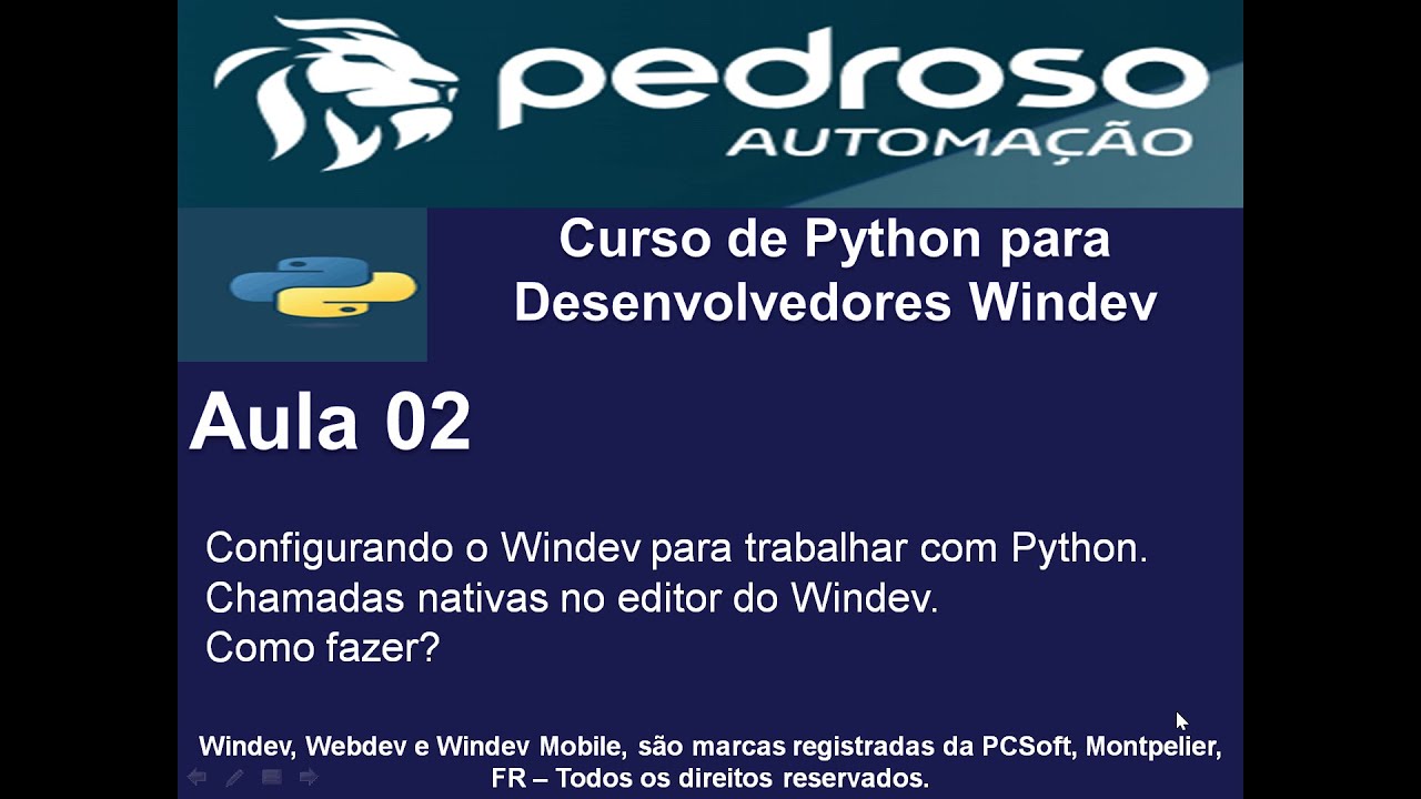 Curso de Python para desenvolvedors Windev - aula - 2 - Variáveis e ambiente. - YouTube