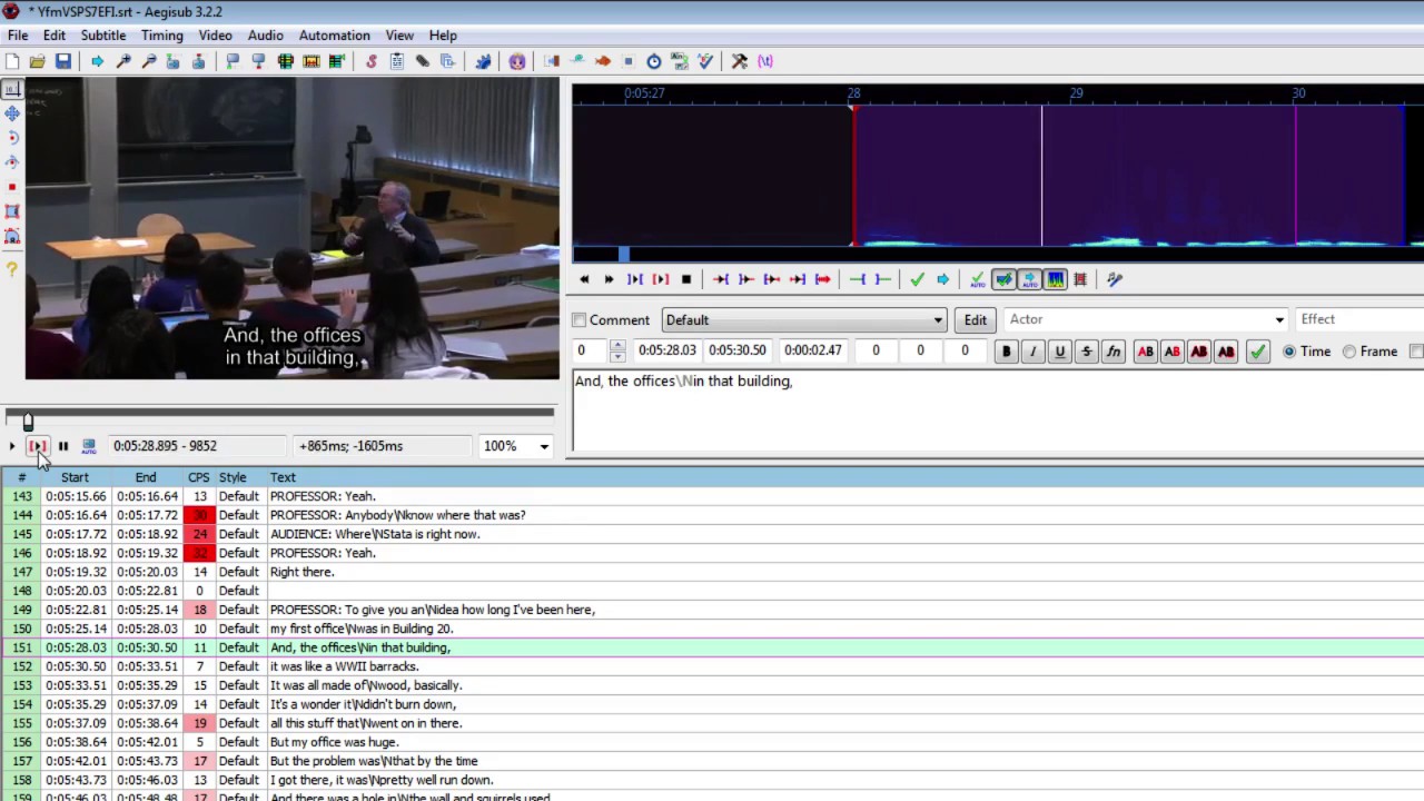 Using Aegisub to work on listening decoding skills - YouTube