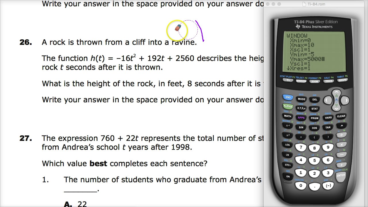 Question 22 (Old 26) - Integrated Math 1 - (Question 18 - Algebra 1 ...