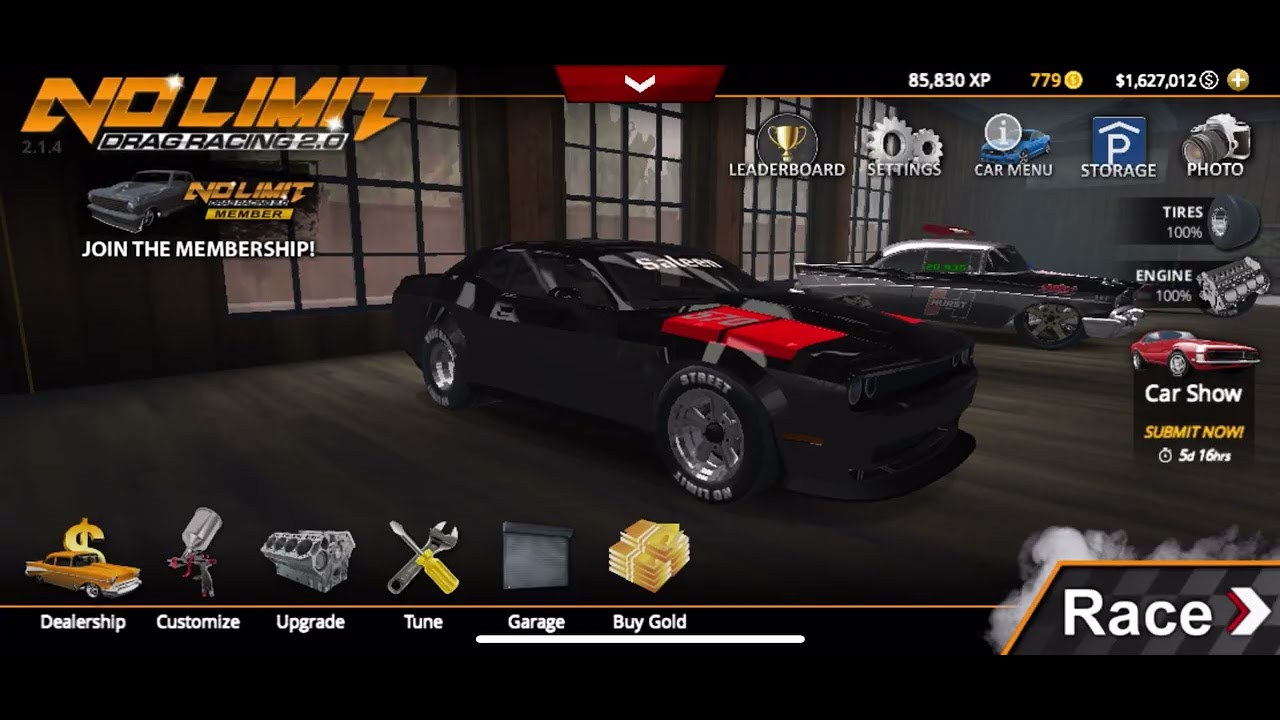 No limit 2 2mile challenger Tune on drag radials - YouTube