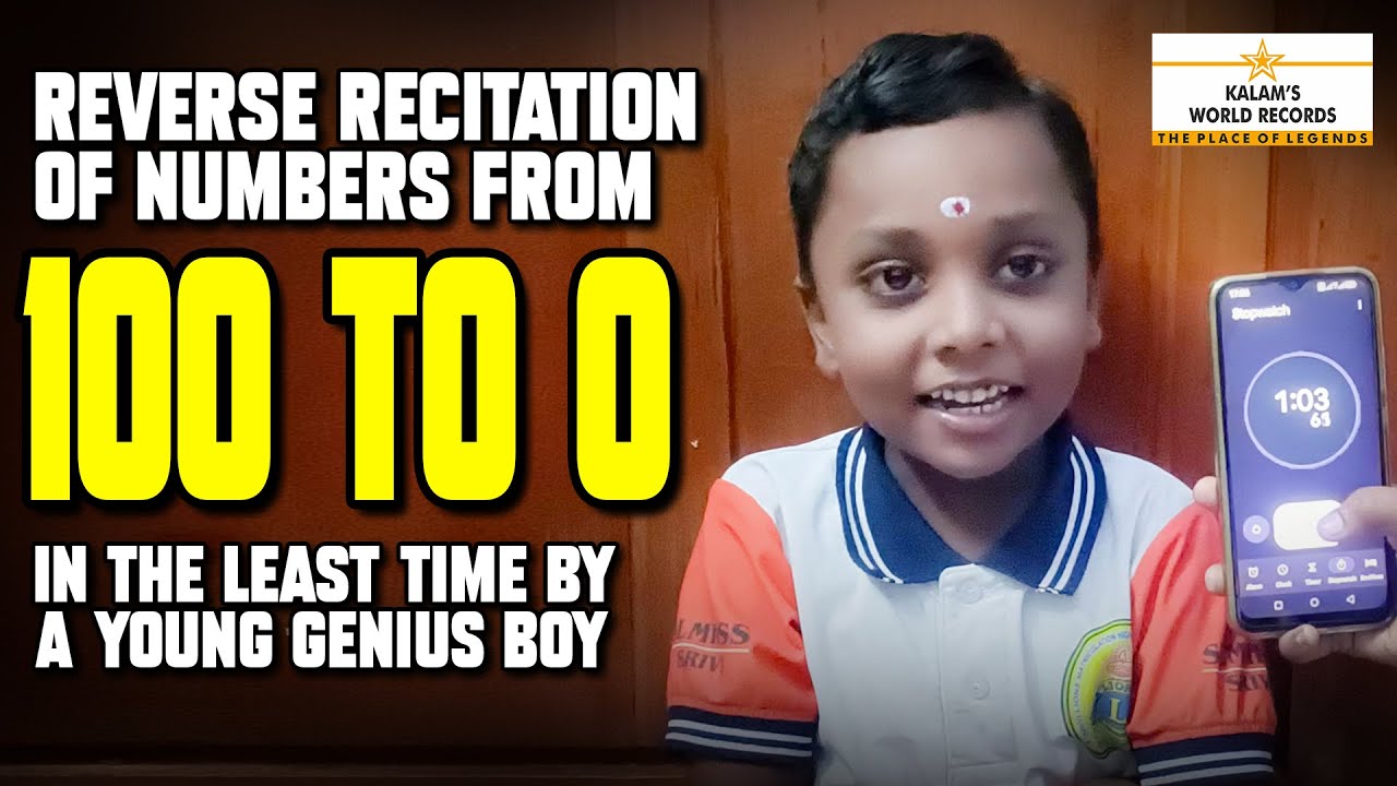 Reverse Recitation of Numbers From 100 to 0 | PON MUKILAN - YouTube