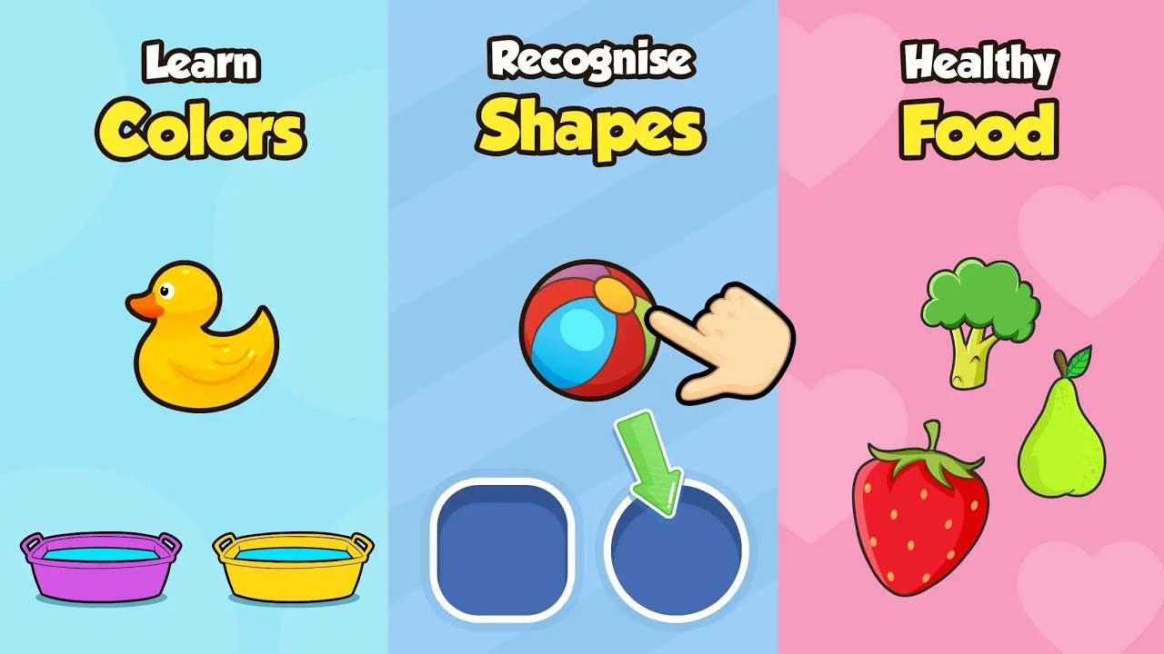 BABY GAMES, Free toddler games Bebi Family 3, Learning Shapes, Sorting ...