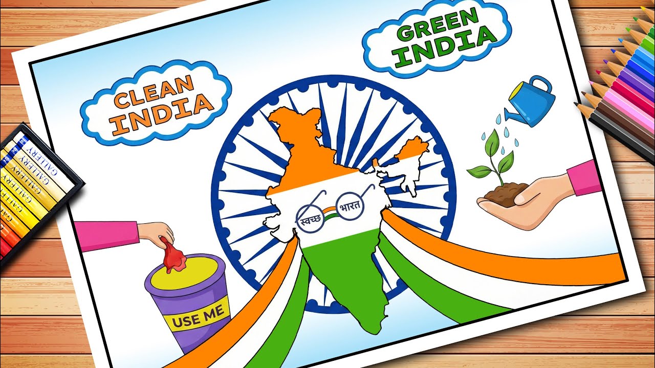 Swachh Bharat Abhiyan Drawing | National Cleanliness Day Poster | Clean ...