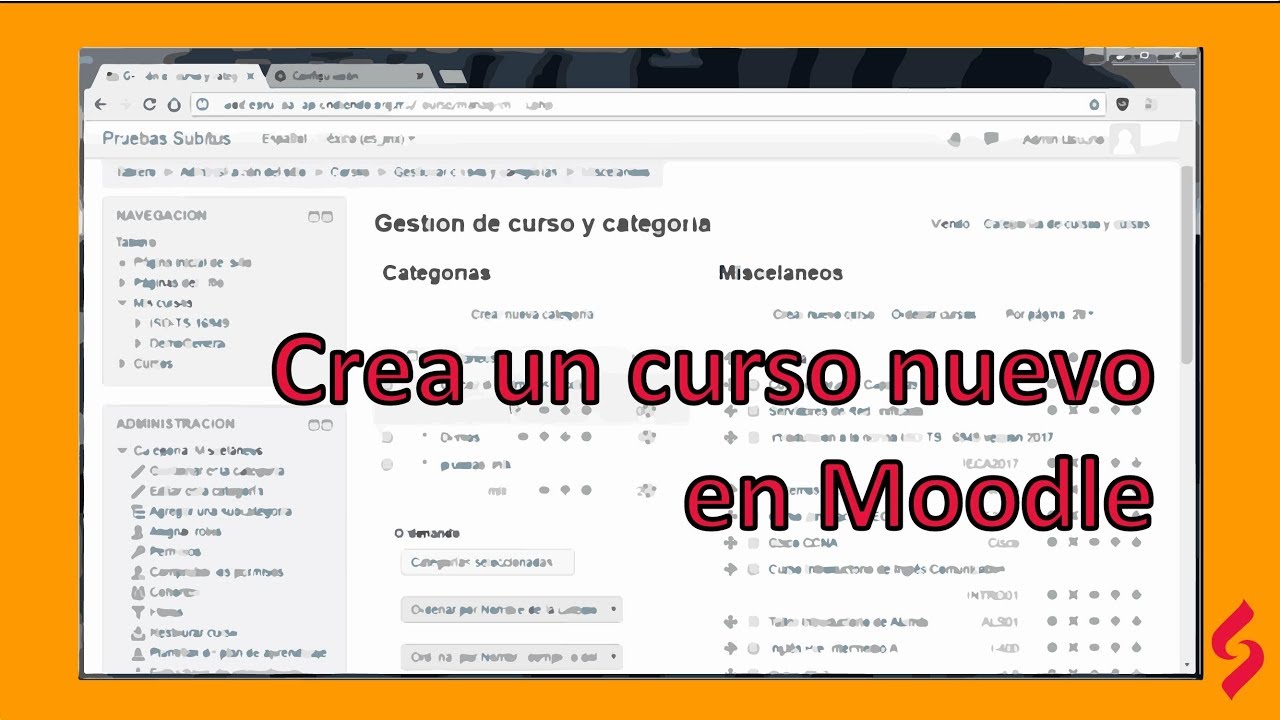 Crea un curso nuevo en Moodle - YouTube