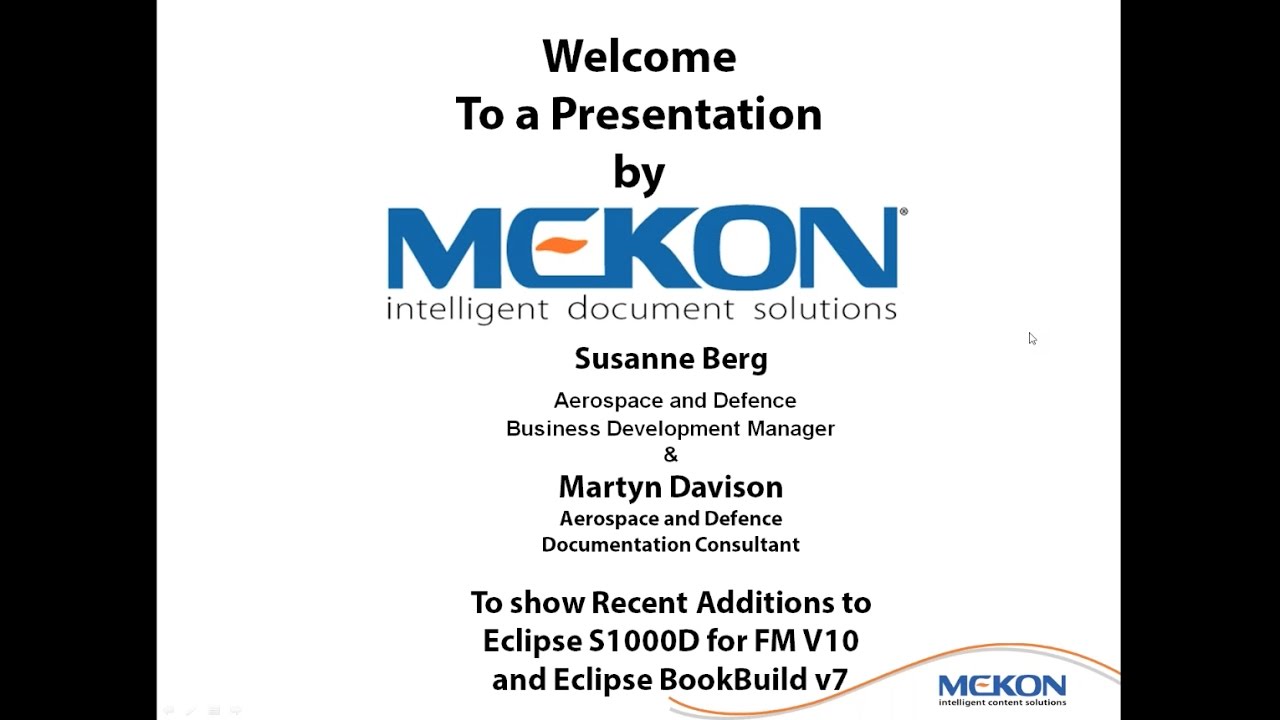 Mekon version 10 Eclipse S1000D for FrameMaker - YouTube