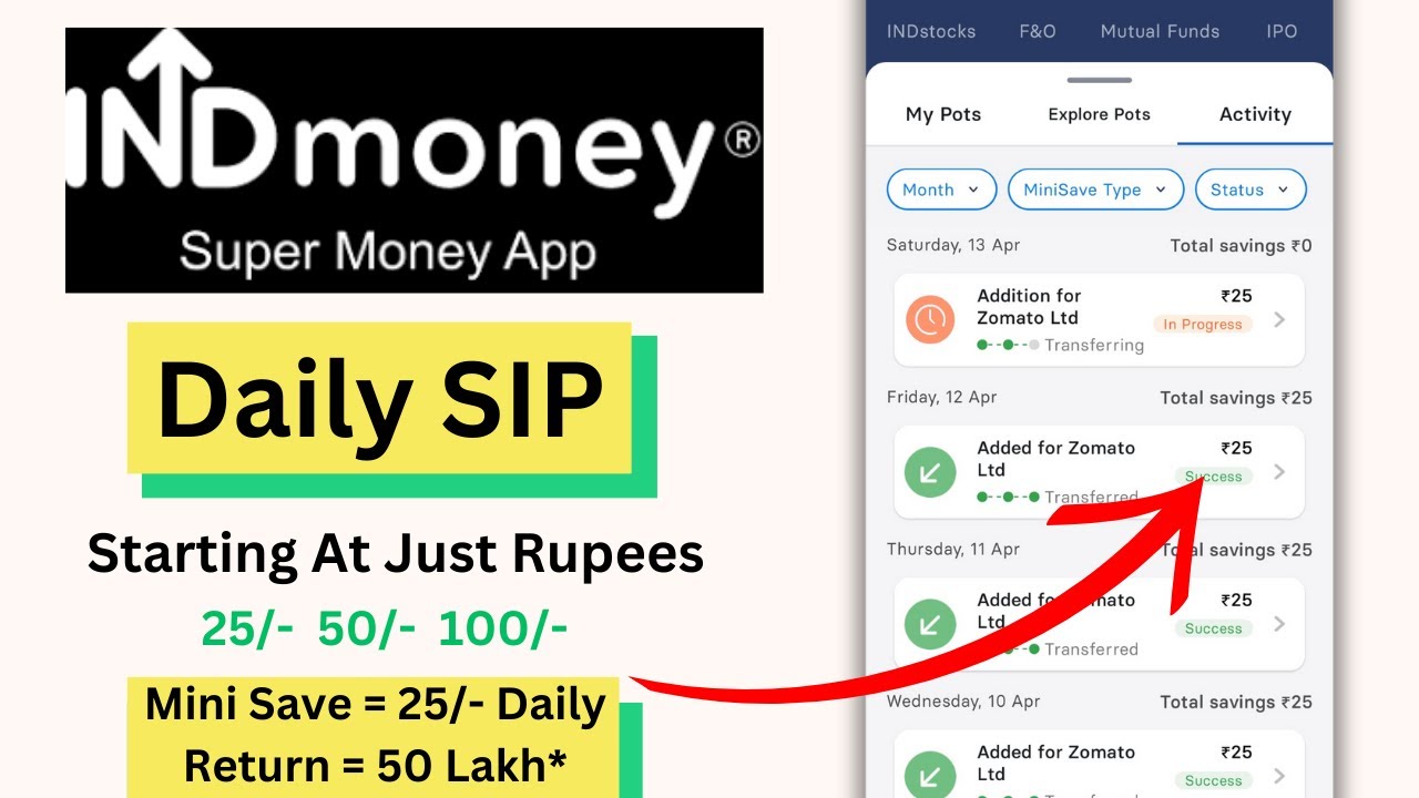 INDmoney Daily SIP Kya Hai? ₹25 Daily SIP Investment Plan | INDmoney ...