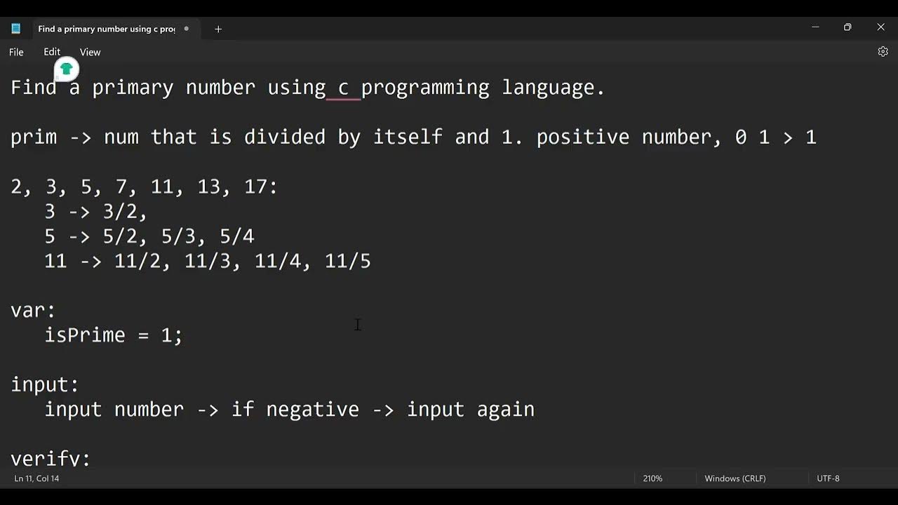 Find primary number using C programming Language - YouTube