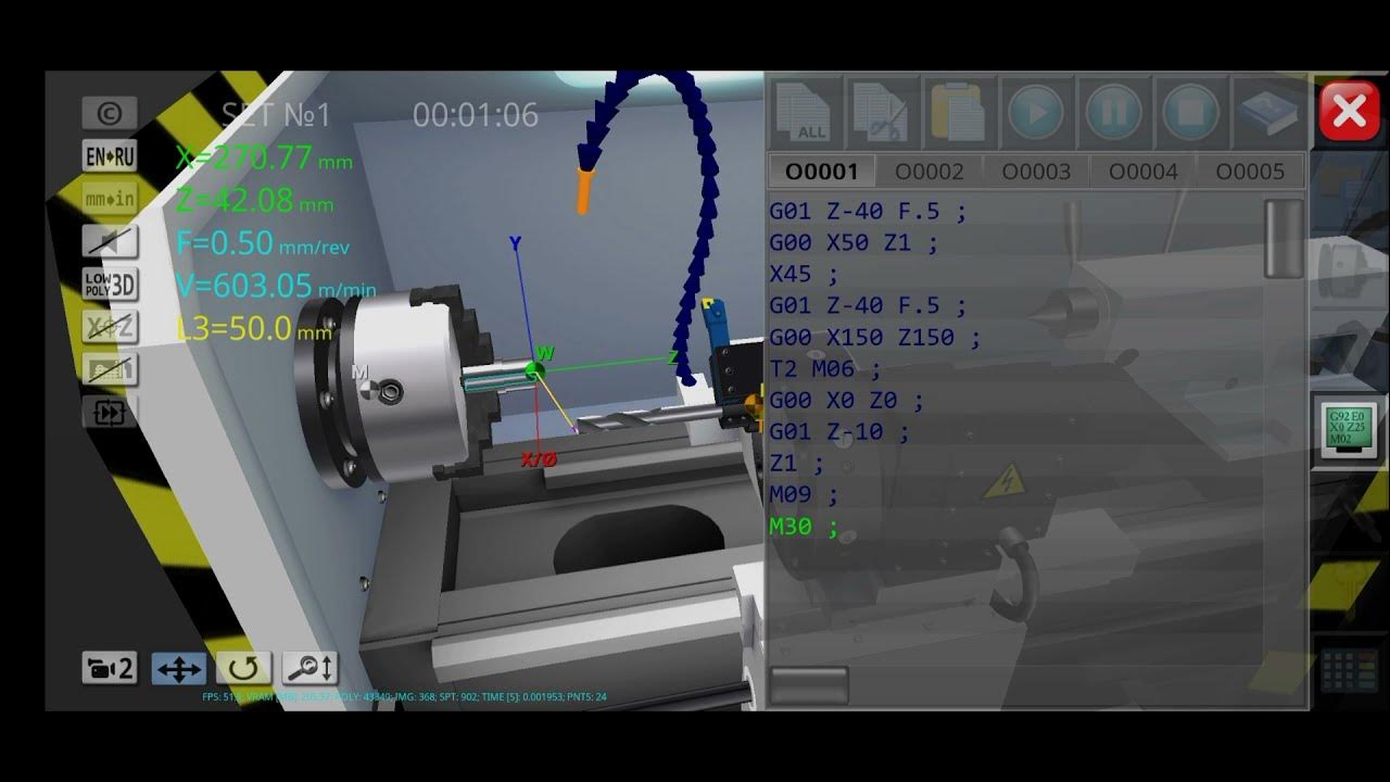 Códigos G0 e G1 no CNC simulator - YouTube