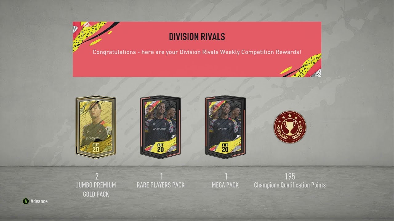 FIFA 20 DIVISION 4 RANK 1 DIVISION RIVALS REWARDS - WALKOUT! - YouTube