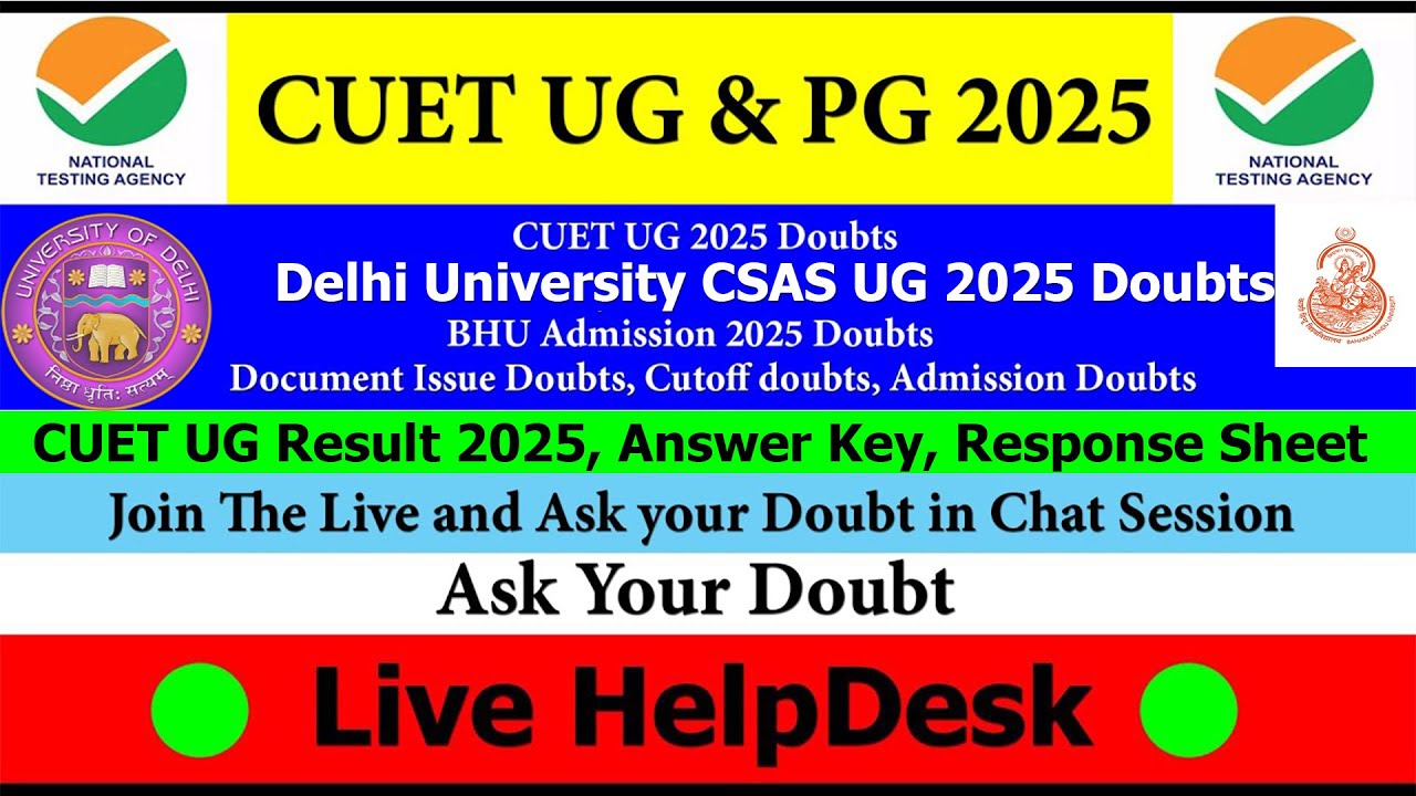 DU CSAS UG Admission 2025 | BHU Admission 2025 | CUET UG 2025 Live 🟢 ...