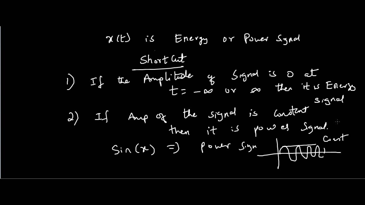How To Find Whether A Signal Is Energy Or Power Signal YouTube