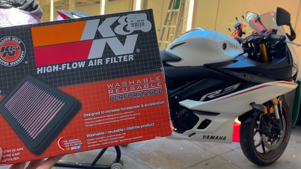 2019 Yamaha R3 K&N Air Filter Installation - YouTube
