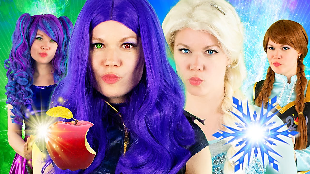 MAL vs ELSA | DESCENDANTS vs FROZEN Sister Battle Royale Mal, Mal’s ...