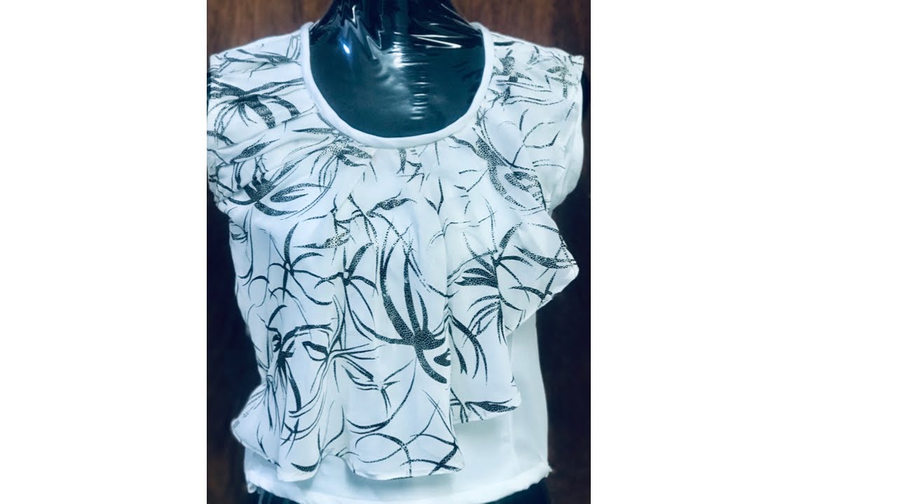 Readymade Style Cascade Pleated /Ruffle Neck Top - Cutting and ...