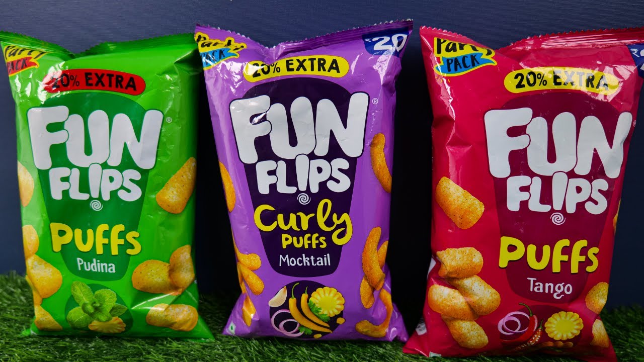 3 Flavours of Fun Flips Puffs 🍿| Unboxing | Satisfying ASMR Video - YouTube