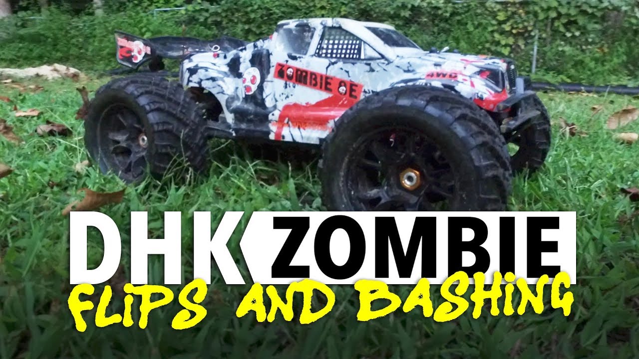 DHK Zombie 1/8th Scale RC Monster Truck Flips & Takes A Beating - YouTube