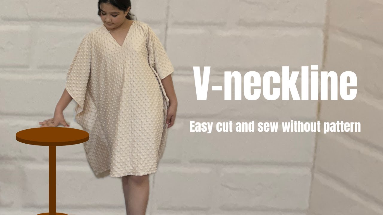 V-shaped halter neck design, easy to cut and sew / V-neckline - YouTube