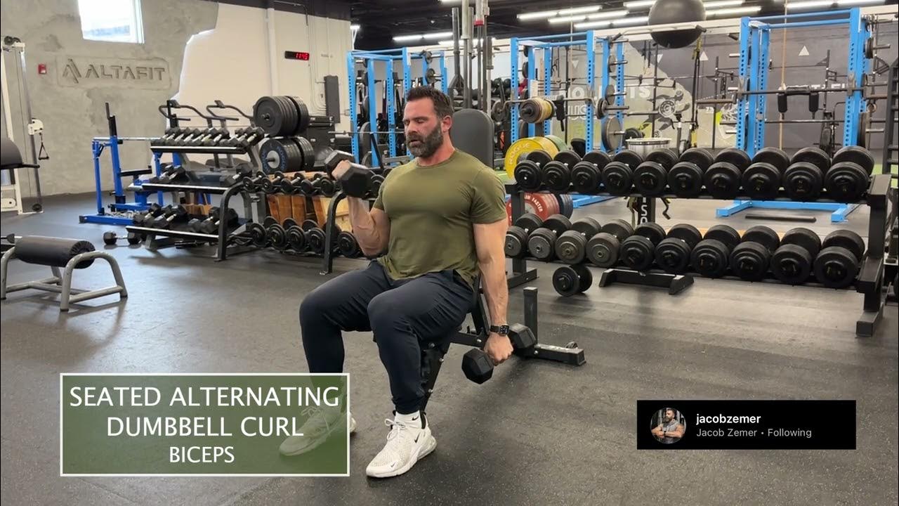 Seated Alternating Dumbbell Curl - YouTube