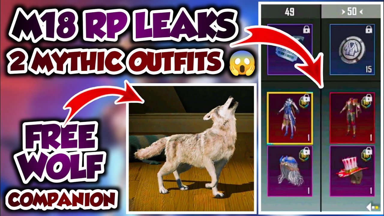 M18 Royal Pass + Wolf Companion | 1 to 50 Rp Rewards | 2 Mythic Outfits ...