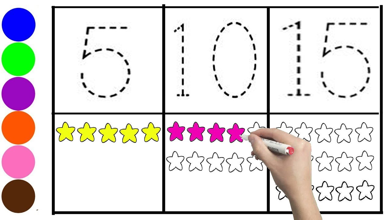 Learning Number 5 10 15 for kids || Writing number for children's ...