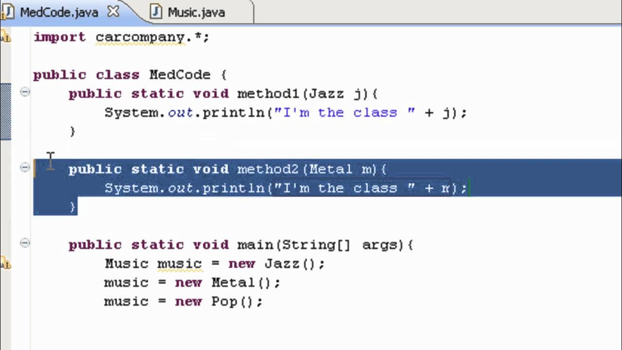 Beginner Java Tutorial # 10 - Polymorphism [MedCode] - YouTube