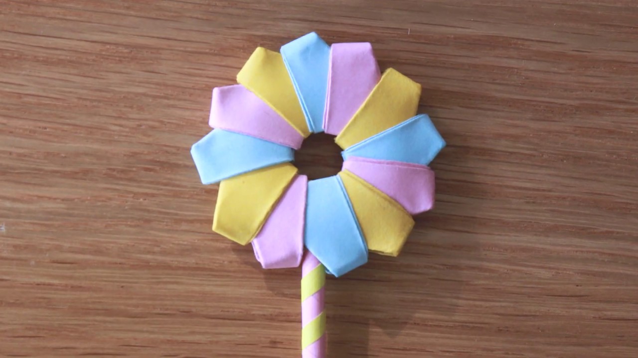 Handmade origami lollipop, super simple combination lollipop origami ...