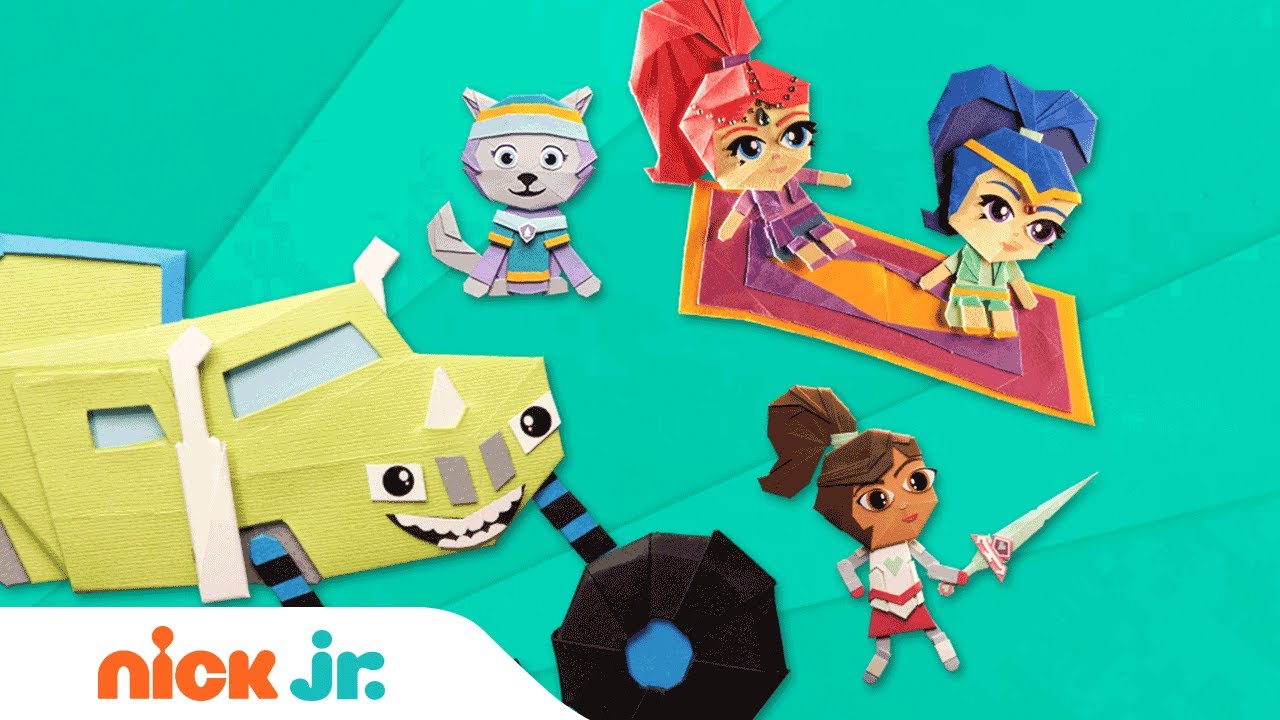 PAW Patrol, Blaze, Nella & More! Paper Craft Fun | Stay Home #WithMe ...