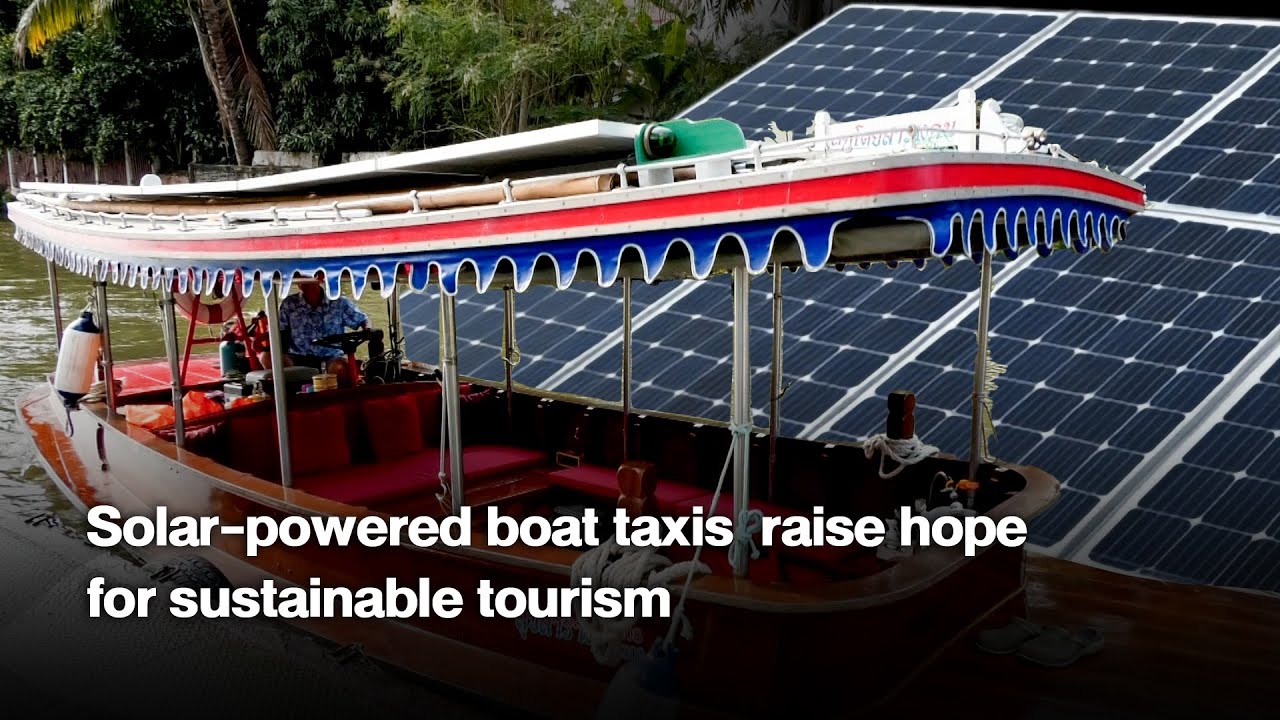 Solar-powered boat taxis raise hope for sustainable tourism - YouTube