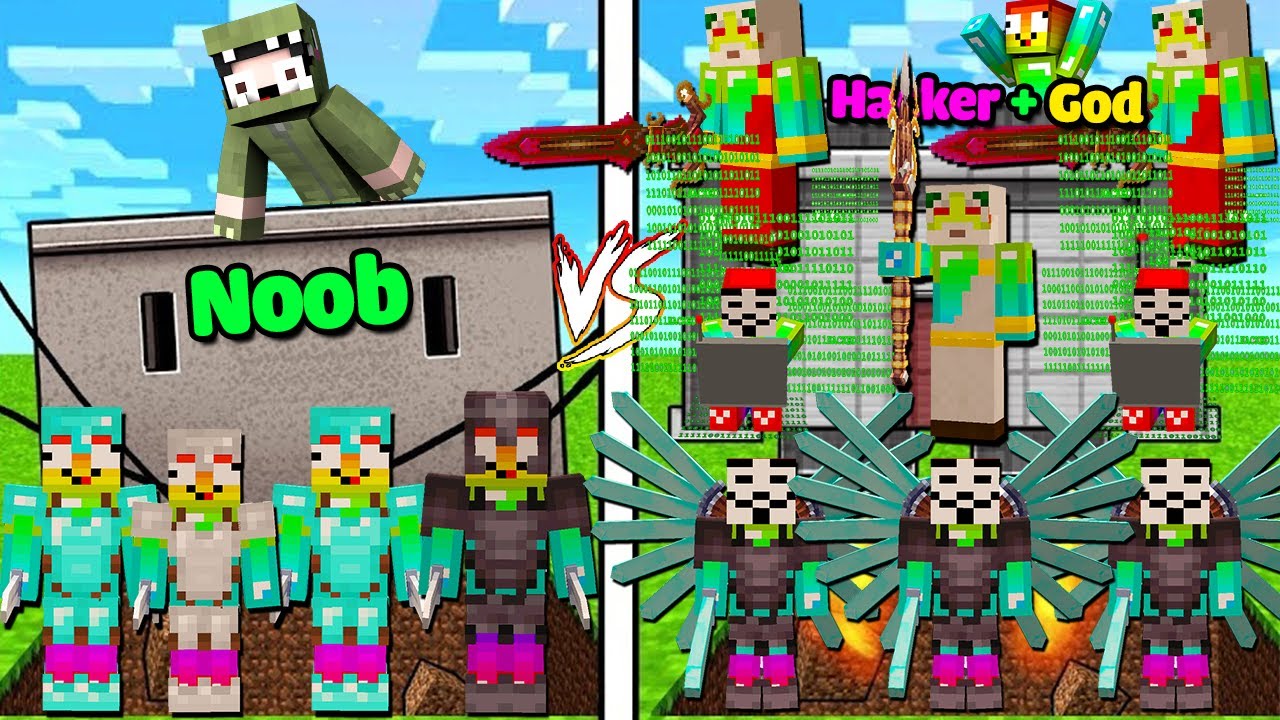 MINI GAME : CUỘC CHIẾN BẢO VỆ CĂN CỨ NOOB PRO HACKER GOD ** NOOB CÓ ĐỘI ...