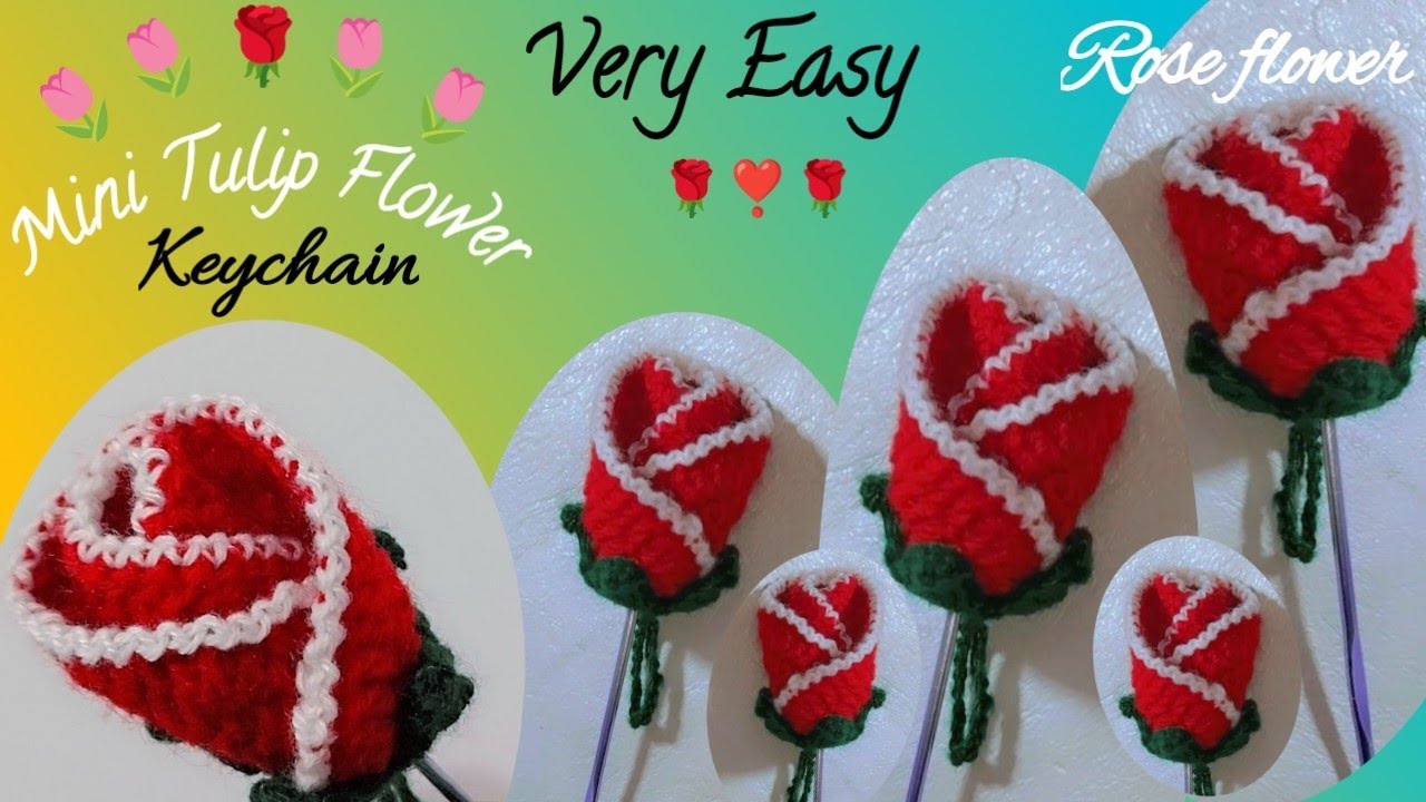 Crochet Mini Tulip Flower Keychain🌷/crochet tulip keychain😍/tulip ...