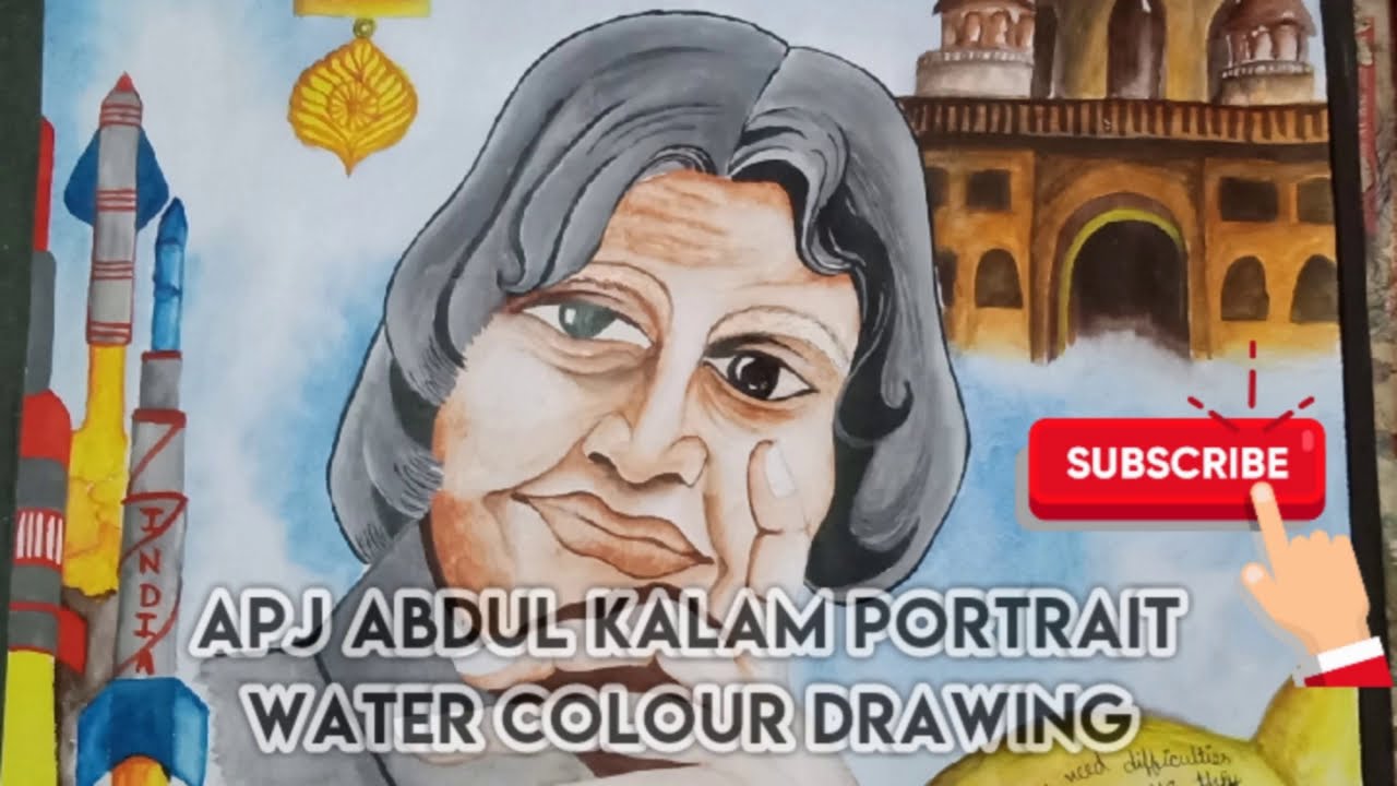 APJ Abdul Kalam Portrait Water Colour Drawing ||| Water Colour ...