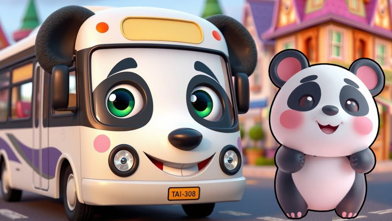 Wheels on the bus | Panda Bus | CoComelon | Panda | Fun Nursery Rhyme ...