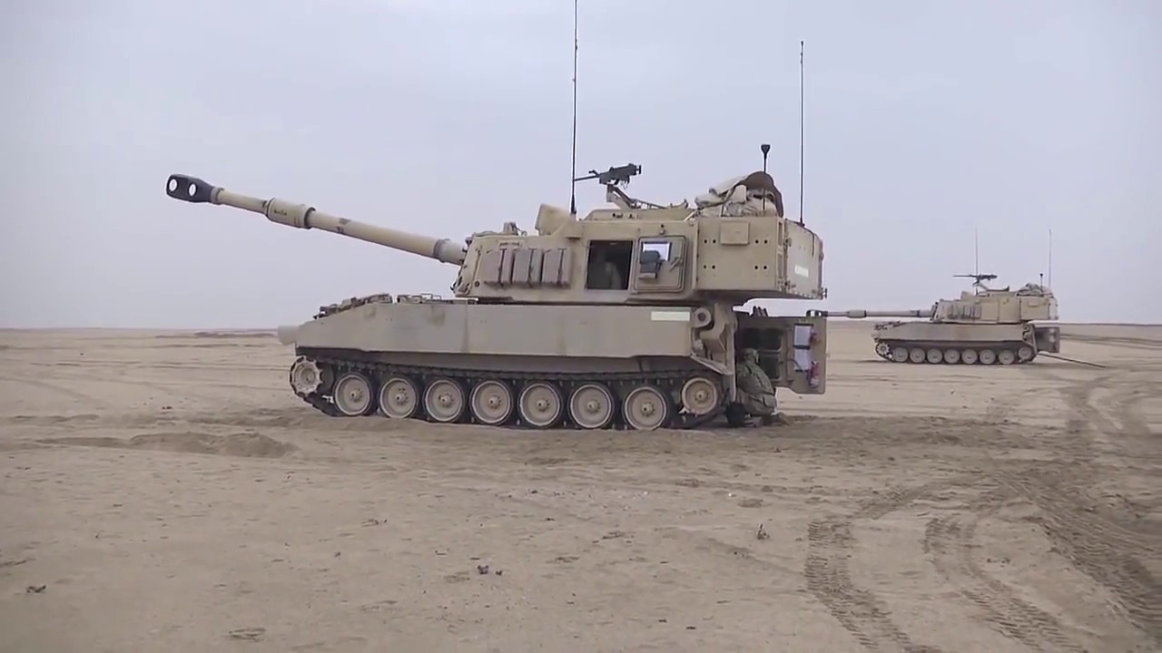 Paladin 155mm Howitzers Shoot • Inside & Outside View - YouTube
