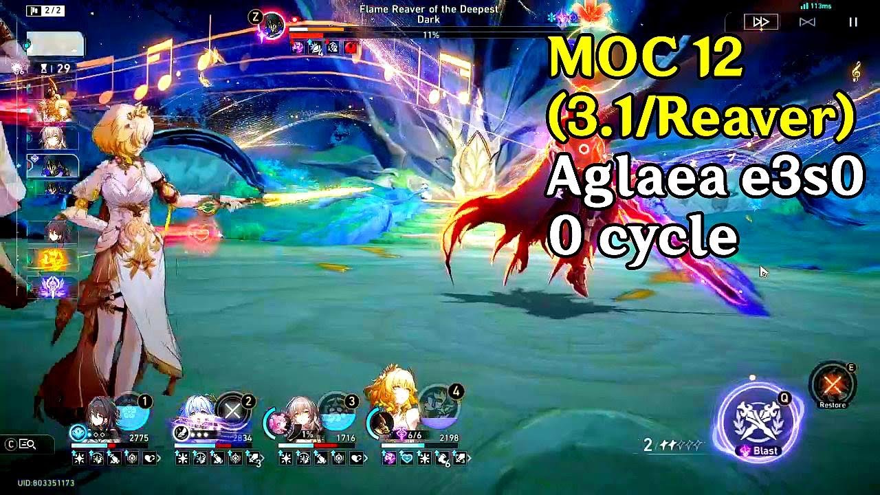 MOC 12 (3.1 new) - Aglaea E3S0 (R.Mei e2,Robin e1,RMC) vs. Flame Reaver ...