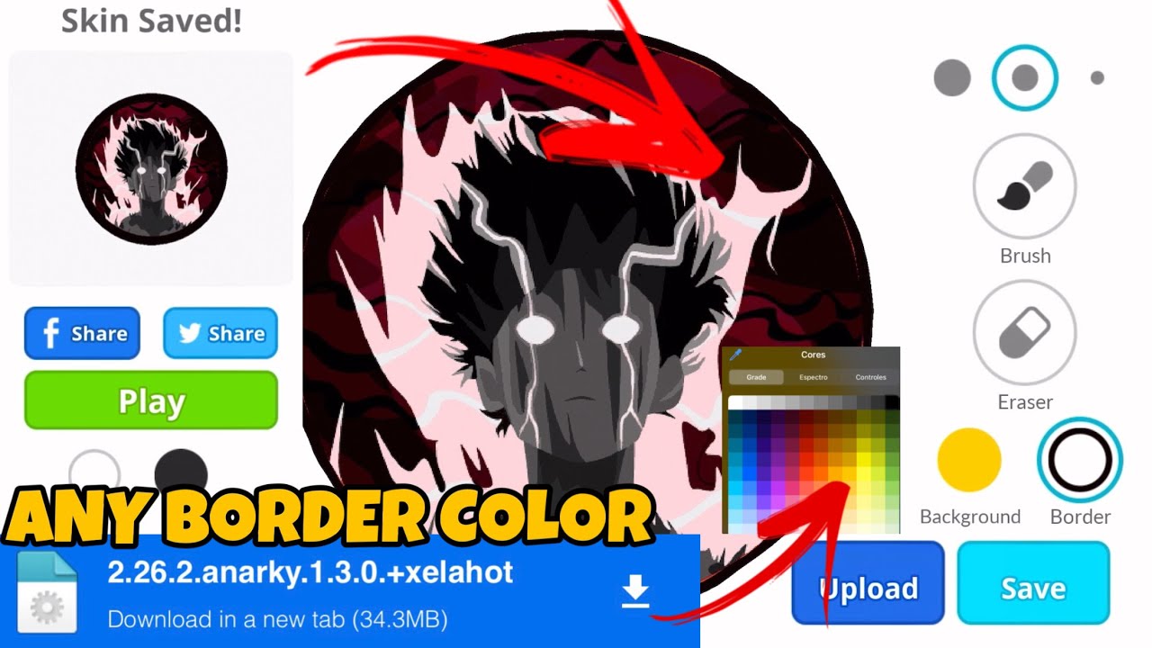 TUTORIAL CUSTOM SKIN AGAR.IO WITH ANY BORDER COLOR, VERSION 2.26.2 ...