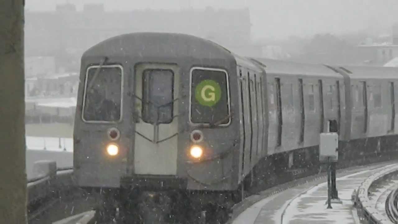 MTA New York City Subway Church Ave & Court Square Bound R68 & R68A (G) Trains @ Smith-9th ...