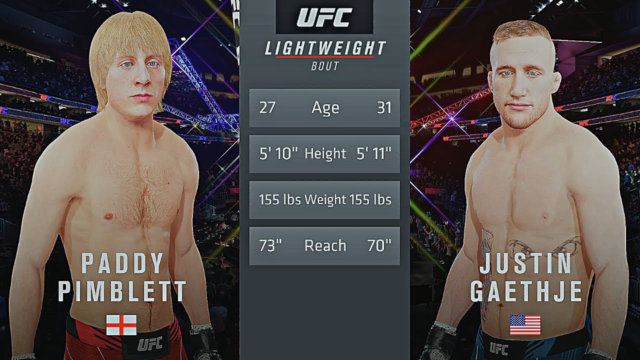 Paddy Pimblett Vs. Justin Gaethje : UFC 4 Gameplay (Legendary ...