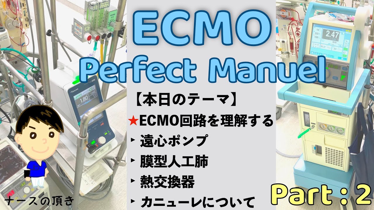 【ECMO Part：2】｢ECMO回路を理解する｣ ︎遠心ポンプ ︎膜型人工肺 ︎熱交換器 ︎カニューレについて - YouTube