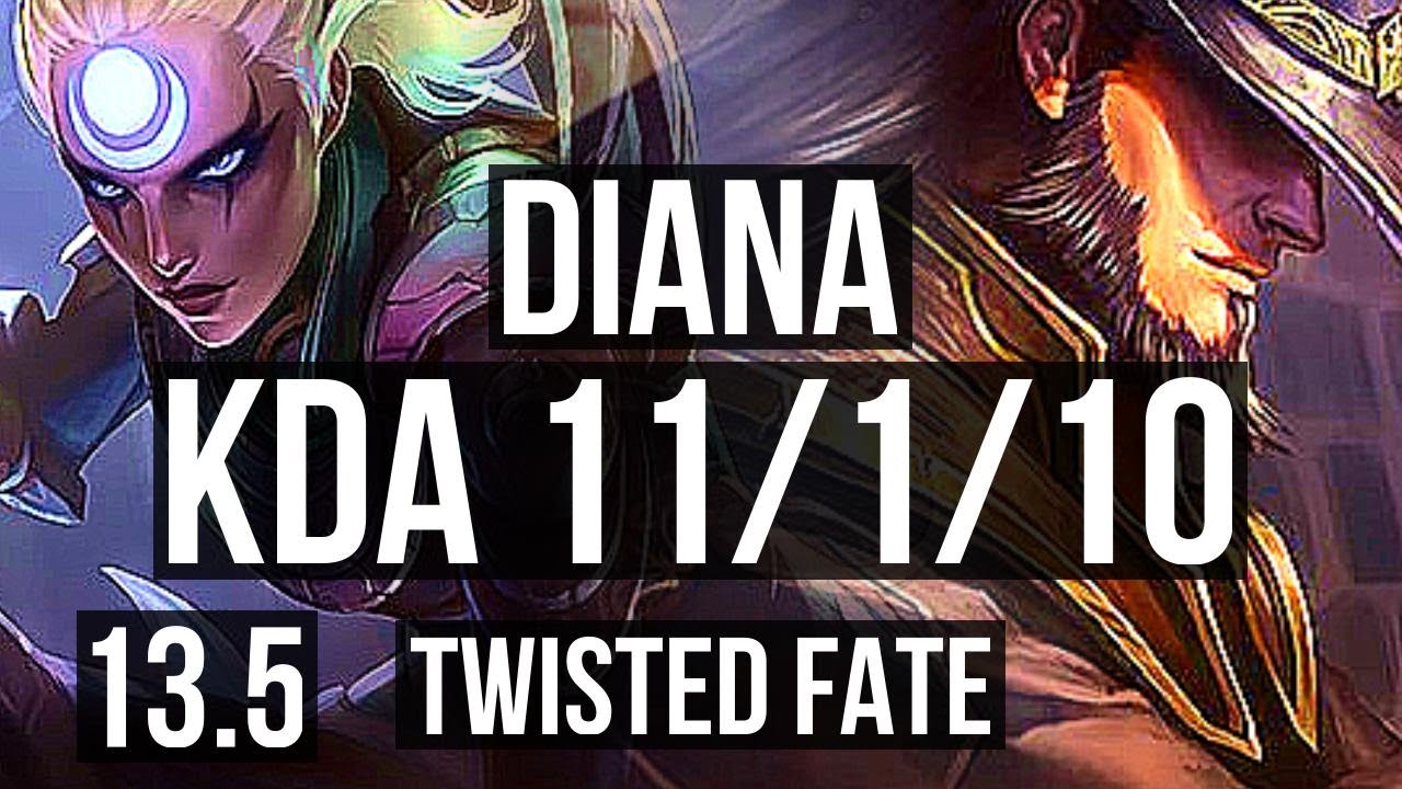 DIANA vs TF (MID) | 11/1/10, 1.5M mastery, Godlike | KR Master | 13.5 ...