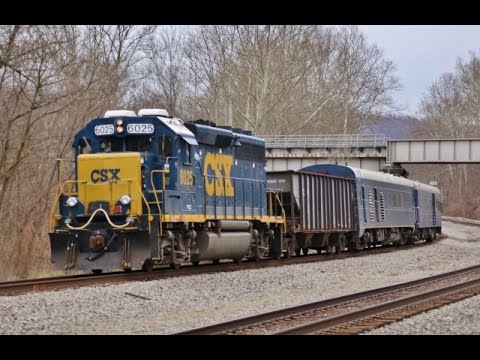 CSX Track Geometry Unit W001-21 Wampum Pa & ! Mixed Freight with Tags - YouTube